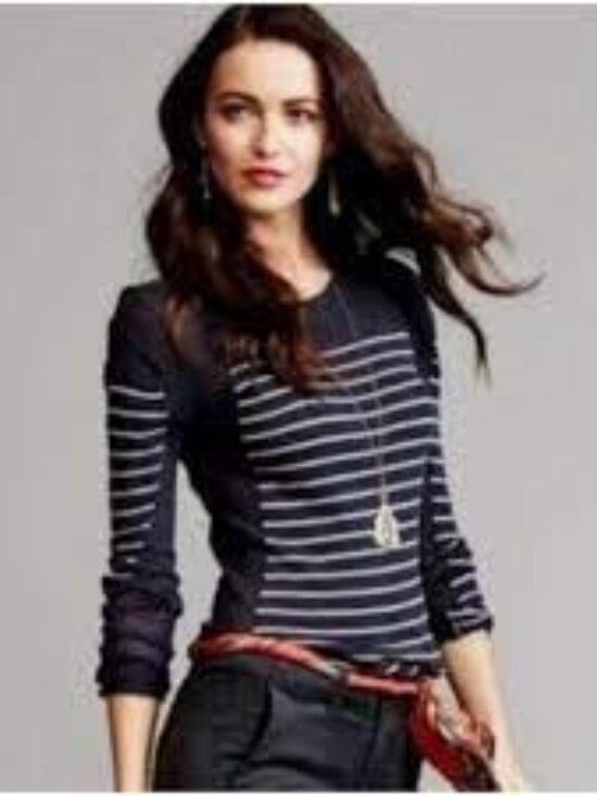 CAbi | Tops | Cabi Sweater Top 3367 Regiment Blue Striped Long Sleeve ...
